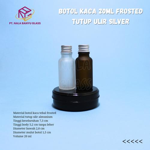 Jual botol kaca 20ml frosted doff tutup ulir/botol kaca tutup ulir ...