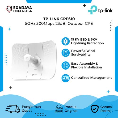 Jual TP-Link CPE610 5GHz 300Mbps 23dBi CPE Wireless WiFi Outdoor Radio ...
