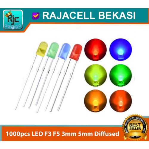 Jual 1000pcs LED F3 F5 3mm 5mm Merah Hijau Biru Kuning Diffused Super ...