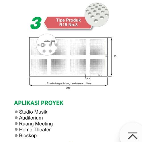 Jual Papan gipsum jayabell echostop 12mm 1200x2400/gipsum perforated ...