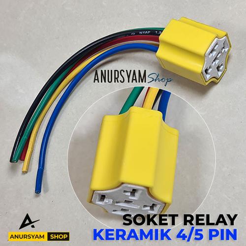 Jual Soket Relay Keramik + Kabel / Soket Relay 4 / 5 Kaki Pin - Kota ...