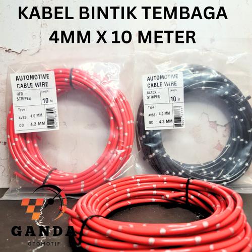 Jual KABEL BINTIK 4.0 MM 10 METER SERABUT TEMBAGA UNTUK MOBIL&MOTOR - Merah - Kab. Tangerang ...