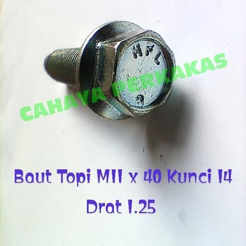 Jual YY Baut Topi Hex Flange Bolt M11 x 40 Kunci 14 drat 1.25 Original ...