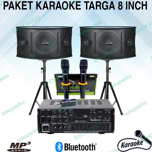Jual paket sound system karaoke rumah 2 speaker 8 inch targa karaoke ...
