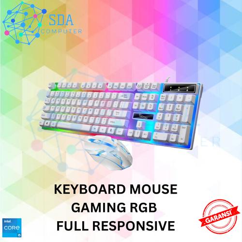 Jual G21B Set Keyboard + Mouse Kabel USB Keyboard Mouse Gaming RGB USB ...