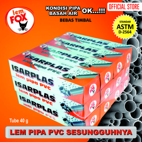 Promo Lem Fox Lem Pipa PVC Isarplas Tube 40 gram Bundling 12 pcs ...