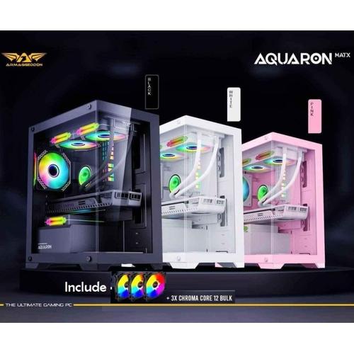 Jual Casing PC Gaming Armaggeddon AQUARON FREE 3x FAN - Black - Kota ...