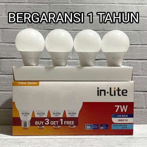 Jual paket 7w 3pc gratis 1pc lampu merk in lite inlite in-lite 7 watt ...
