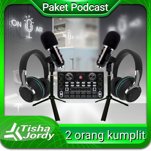 Promo paket podcast 2 orang 2 mic, 2 headphone, live broadcast mixer ...