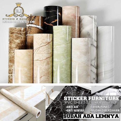 Jual Wallpaper sticker pvc sheet motif marble marmer motif kayu - fs123 ...