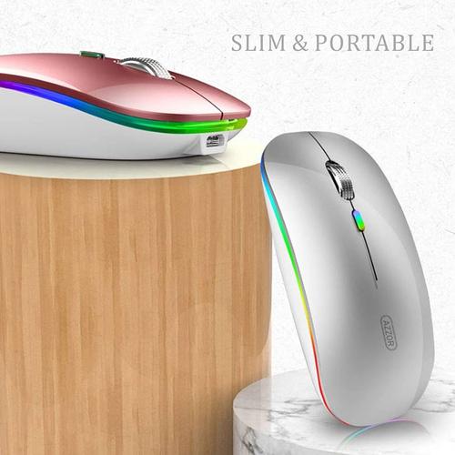 Jual Mouse Nirkabel Wireless Komputer Murah Bluetooth RGB 2.4Ghz - Rose ...