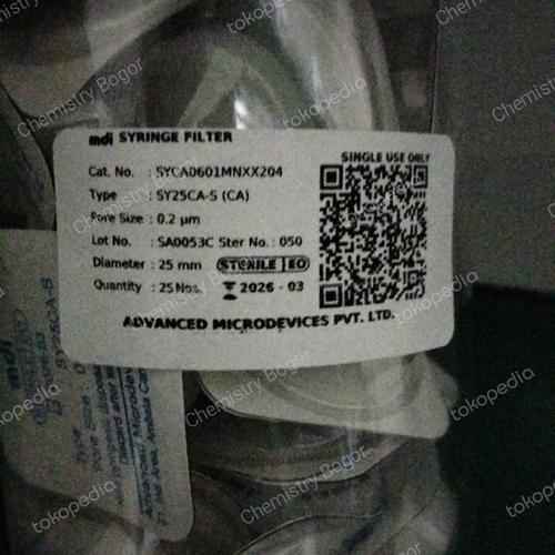 Jual Cellulose Acetate Membrane Syringe FIlter, 25mm, 0.2micron, EO ...