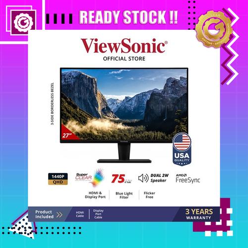 Jual Monitor ViewSonic VA2715-2K-MHD 27 QHD 75Hz 4ms Build in Speakers ...