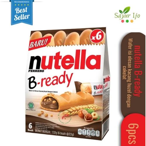 Jual Nutella Ferrero Wafer Hazelnut B-ready T6 132 Gram / Isi 6 Pcs ...