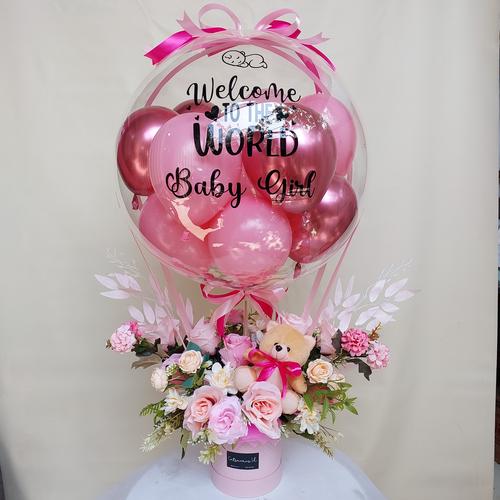 Jual Bucket Balon Bunga + Teddy LARGE (BESAR) tinggi 80 cm Bunga ...