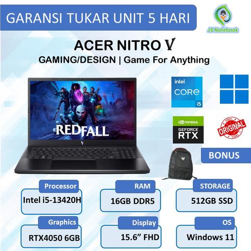 Jual Laptop Acer Nitro V RTX4050 6GB Intel Core i5-13420H 16GB 512SSD WIN11 - BLACK 8GB, TANPA ...