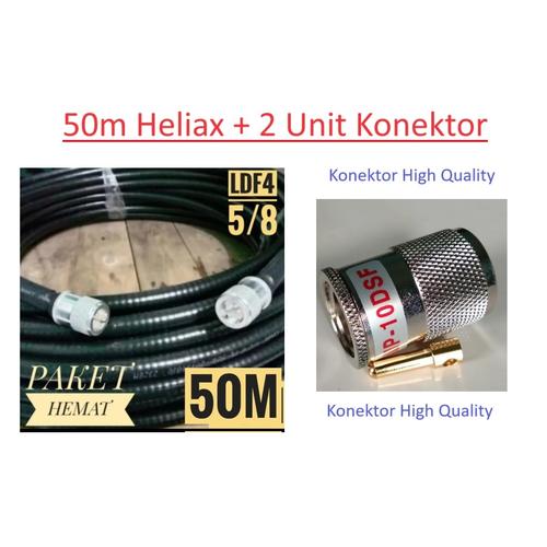 Jual Kabel Coaxial Heliax 5/8 LDF4 50M siap pakai Rig Konektor PL Male ...