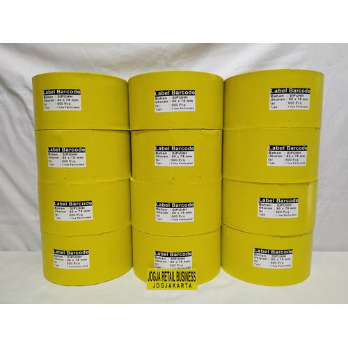 Jual LABEL BARCODE PVC 80 X 75 1 LINE CORE 3 Inch PERFORASI Isi 6OO Pcs ...