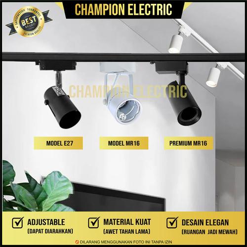 Jual Kap Lampu Sorot Rel Track Spot Light Rell Fitting Spotlight MR16 ...