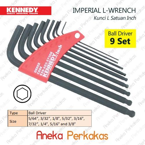 Jual SALE! KENNEDY KEN6025730K imperial L - Wrench ball driver set (9 ...