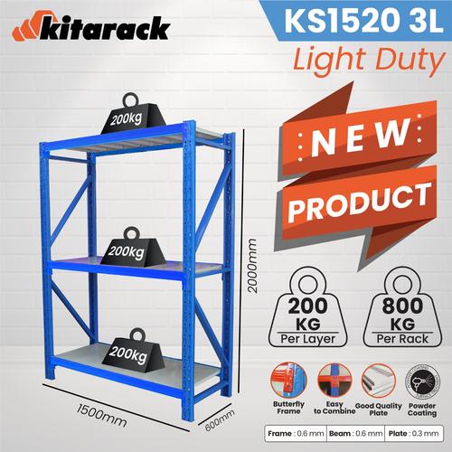 Promo RAK GUDANG KITARACK KS1520 LIGHT DUTY 3 LAYER 200KG/LAYER 800KG ...