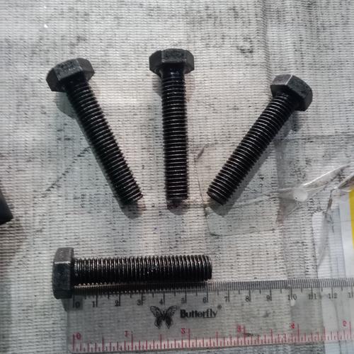 Jual baut baja +mur nilon stainless + plat baja full drat, m8x35, kunci ...