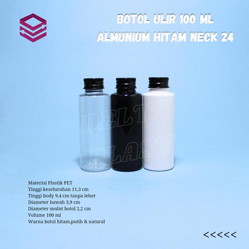 Jual Botol Plastik 100 ml rf+tutup ulir Almunium hitam - Putih - Kota Bekasi - DELTA PLAST ...