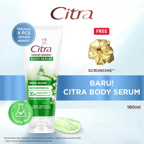 Promo Citra Natural Booster Body Serum Fresh Glow 180 ML FREE Scrunchie ...