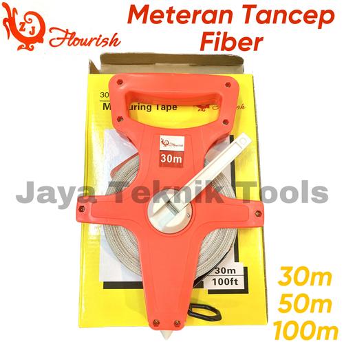 Jual Meteran Tancap Fiber Flourish Gulung Tancep Tanah Kain Roll Meter ...