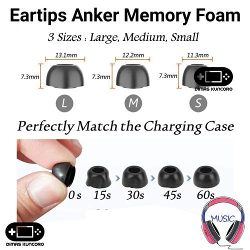 Jual Eartips Anker Memory Foam Busa Soundcore VR P10 Life P3 P3i P2 ...