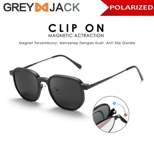Promo Grey Jack Frame Kacamata Clip On 4in1 Bahan Metal Polarized 8134 ...