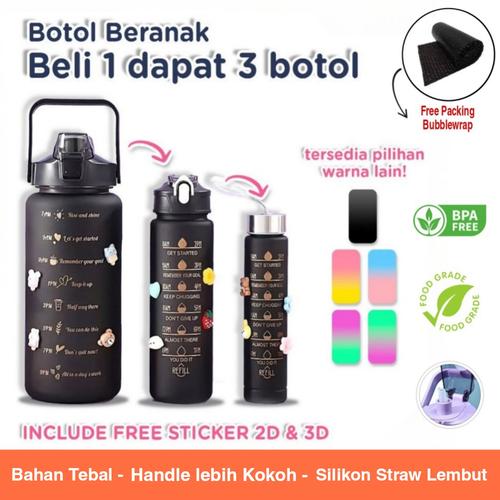 Jual Botol minum viral botol motivasi 1 Liter Gradiasi FREE BUBBLE WRAP ...