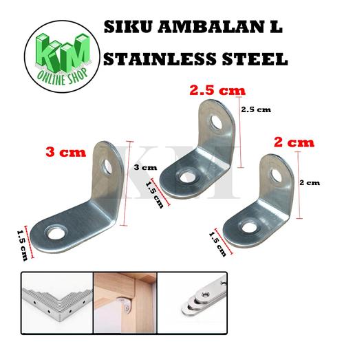 Promo Bracket Siku Ambalan L/ Siku L 1.6 cm x 2 cm x 2cm - 3 x 3 cm ...