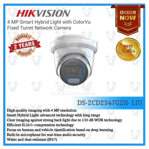 Jual DS-2CD2347G2H-LIU Hikvision IP Cam 4MP Smart Hybrid Colorvu Audio ...