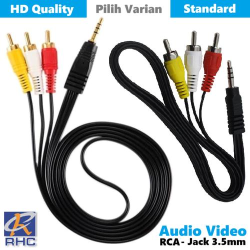 Jual Kabel Audio Video Stereo RCA to Jack AUX 3.5mm Male Cable Splitter ...