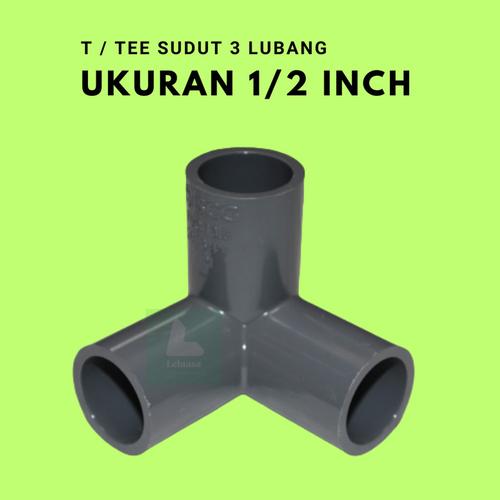 Jual Pipa T Tee Sambungan PVC Paralon Sudut 3 Lubang Fiting Ukuran 1/2 ...