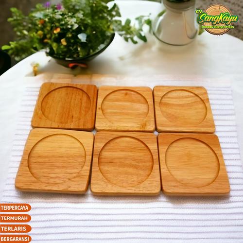 Jual Square Wooden Coaster 10x10 tatakan gelas tatakan kopi Coffee ...