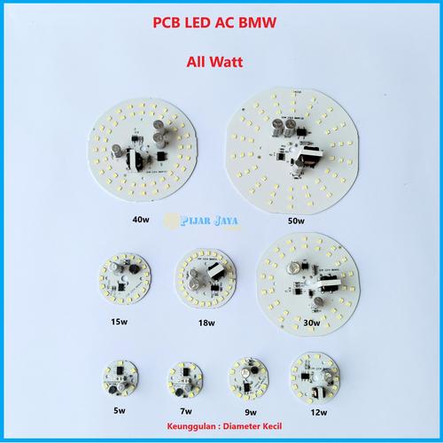 Jual PCB Led AC BMW All Watt 5w 7w 9w 12w 15w 18w 30w 40w 50w D Kecil ...