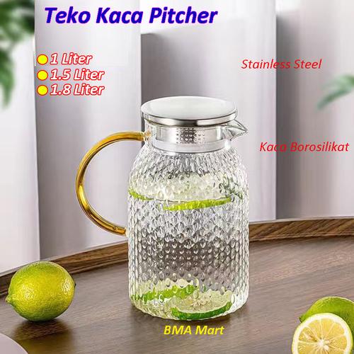 Jual Teko Kaca Pitcher Glass Water Jug Panas dan Dingin - Transaparant ...