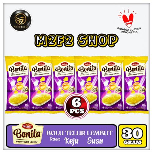 Jual Roma Bonita Cake Bolu Telur Lembut Rasa Keju Susu - 30 gr (6 Pcs ...