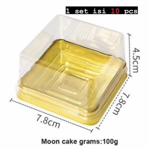 Jual Plastik tray mika mooncake kotak tutup 100gr packaging kue mooncake - 1 set (10 pc) - Kota ...