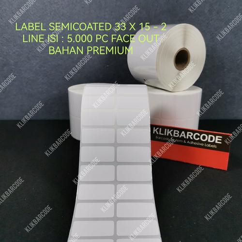 Jual STICKER LABEL BARANG JUALAN 33 X 15 2LINE 5.000 BARCODE FACE OUT ...