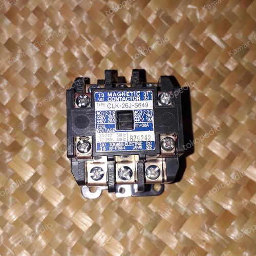 Jual Contaktor Kontaktor TOGAMI CLK-26J-S649 3 Phase 1NO1NC 220-260 VAC ...