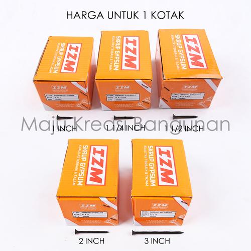 Jual Skrup Gypsum IZM Sekrup Gipsum Baut Mur 1 1/4 1/2 3 Inch Drywall Screw - 2 Inch - Jakarta ...