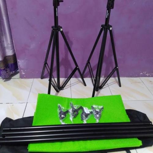 Jual - PAKET STAND BACKGROUND BACKDROP GREEN SCREEN 300X200CM TIANG ...