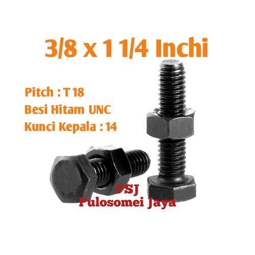 Jual Baut Mur Besi Hitam 3/8 x 1 1/4 UNC / Hexagon Bolt UNC - Kota Tangerang - PULOSOMEI JAYA ...