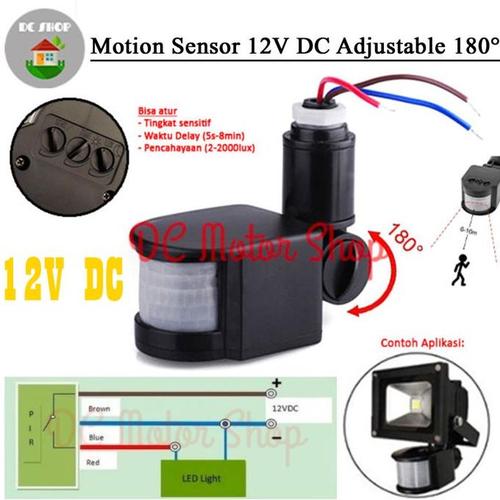 Jual Sensor Gerak PIR Motion Sensor Detector 12V DC Rotateable + Lux ...