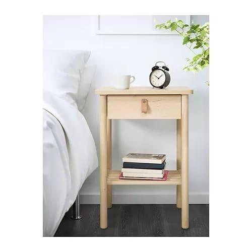 Jual Meja Samping Tempat Tidur Kayu Birch Berlaci Minimalis RKS 48x38cm ...