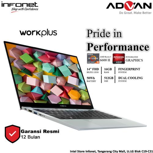 Jual ADVAN Laptop Workplus AMD RYZEN 5 6600H 14'' FHD IPS 16GB 512GB Win 11 - Kota Tangerang ...