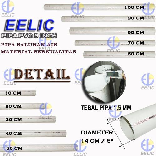 Jual EELIC PIA-PVC5I PIPA PVC UKURAN 5 INCH PANJANG 50 CM PIPA SALURAN ...
